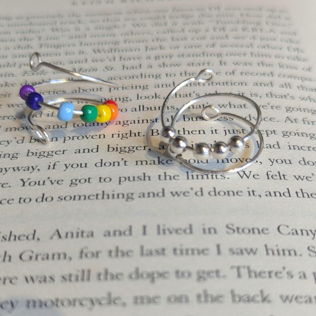 Fidget Anxiety Ring — Adjustable Wire-wrapped Beaded Ring for Stress Relief - Etsy Singapore