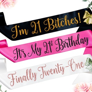 21st Birthday Sash - Etsy