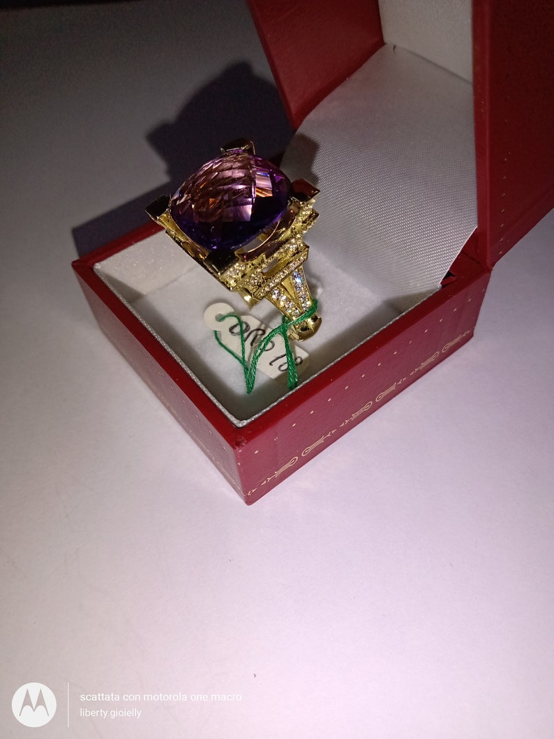 18kt Gold Eiffel Tower Ring Various Colors Amethyst Citrine - Etsy