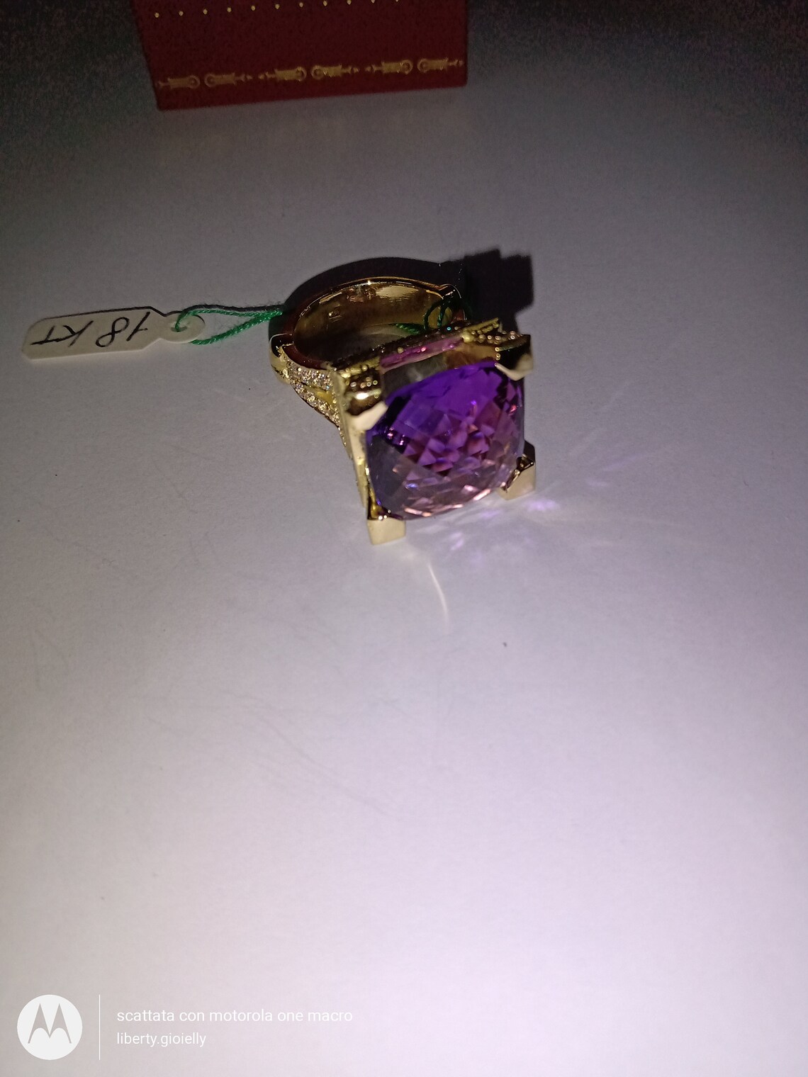 18kt Gold Eiffel Tower Ring Various Colors Purple Quartz | Etsy