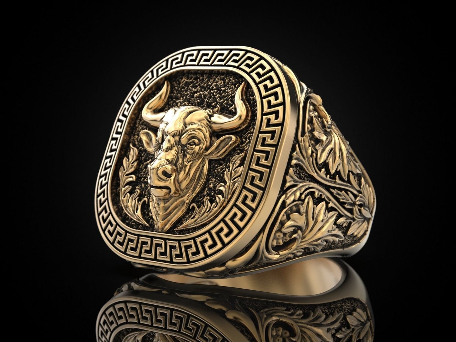 Anello Toro Animalier Sigillo Incisione Uomo Unisex Regalo Forza Made ...