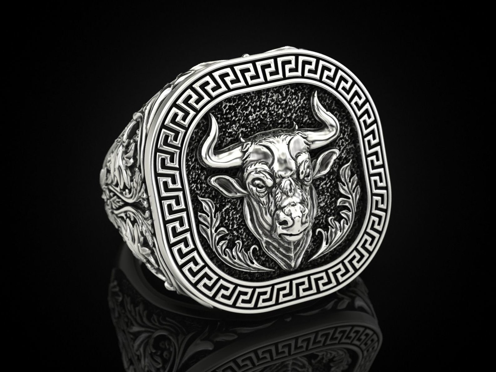Anello Toro Animalier Sigillo Incisione Uomo Unisex Regalo Forza Made ...