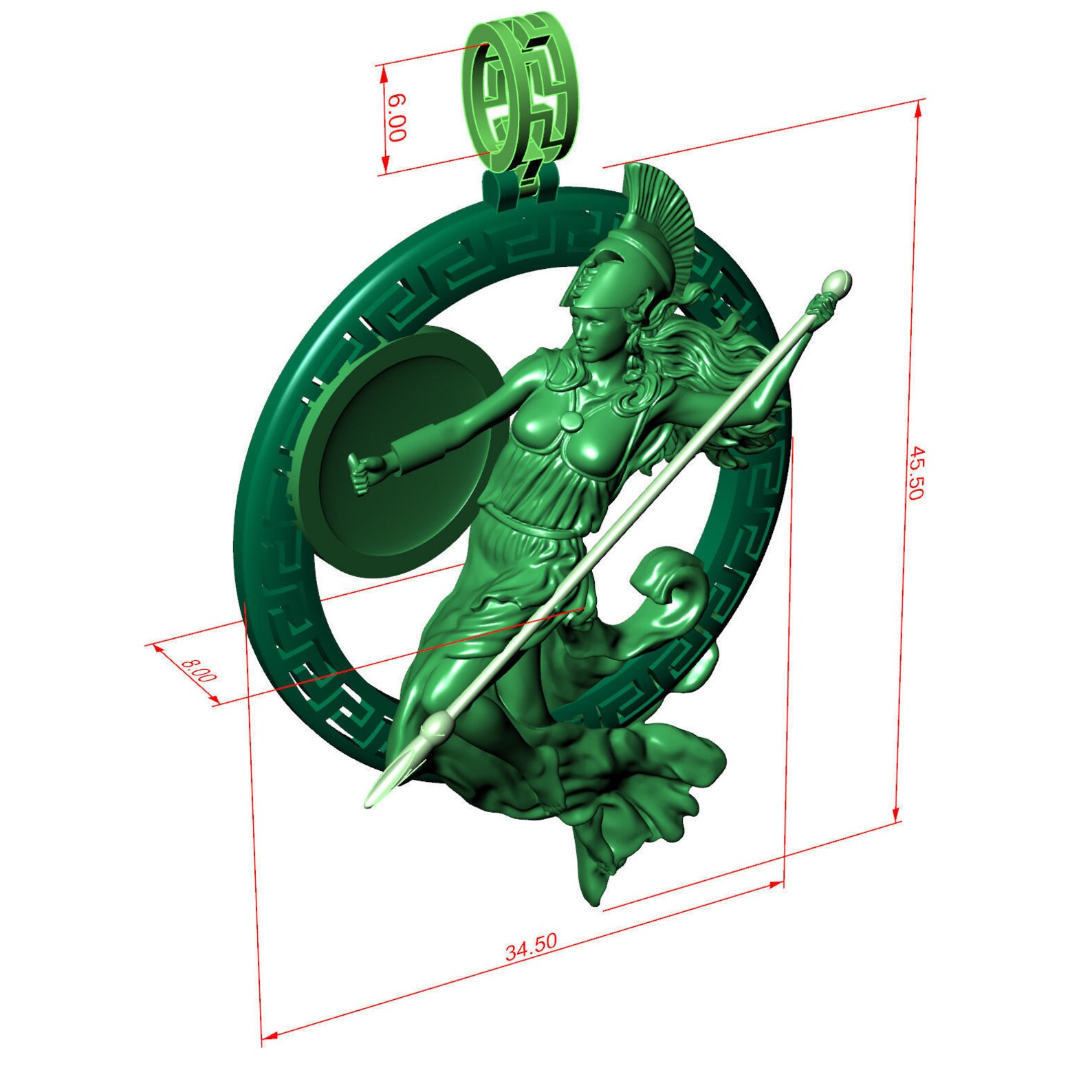 Athena Goddess Pendant Ancient Greece 18kt Gold Silver Warrior - Etsy