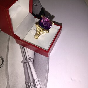 18kt Gold Eiffel Tower Ring Various Colors Amethyst Citrine Diamonds ...