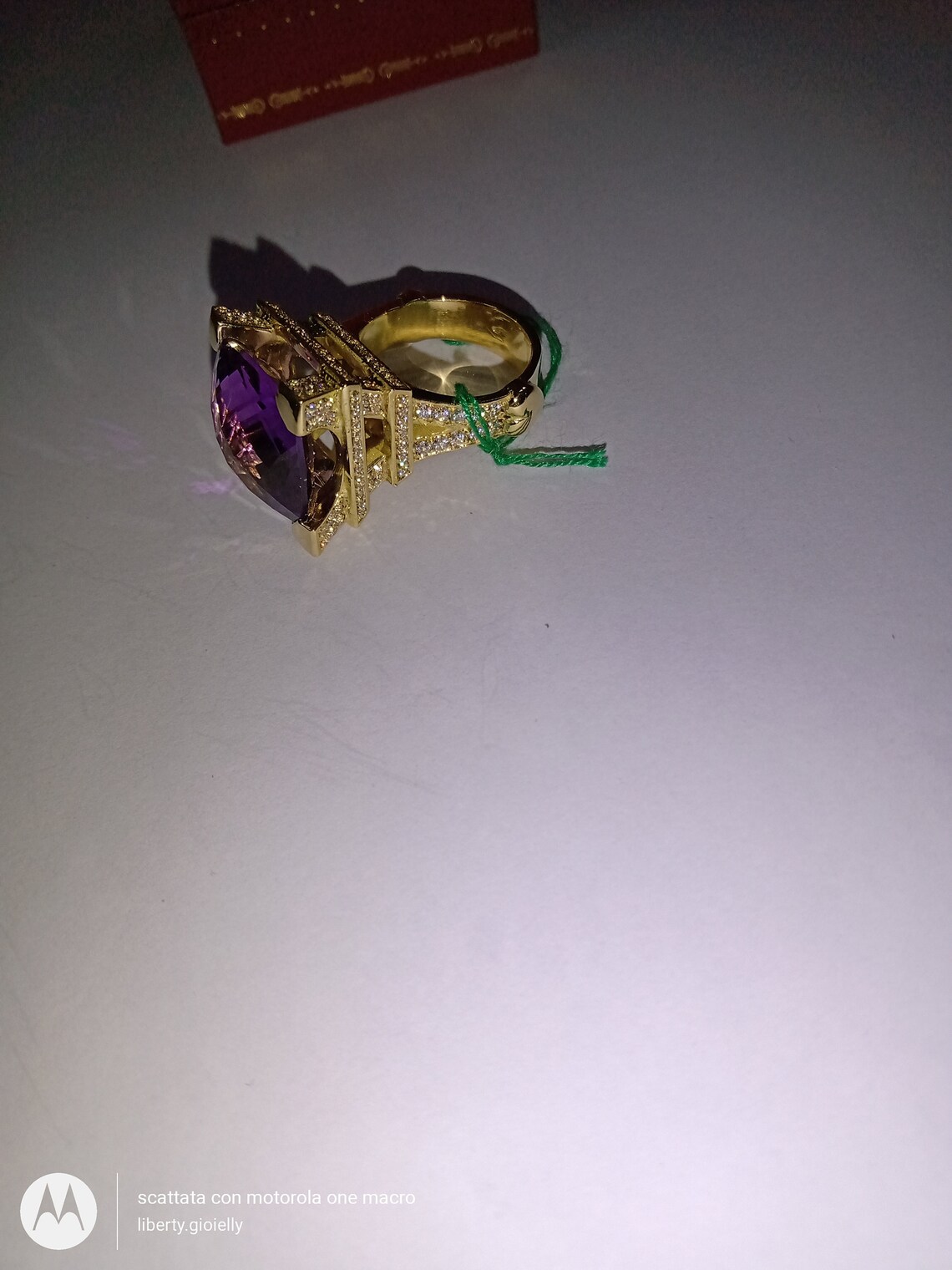 18kt Gold Eiffel Tower Ring Various Colors Purple Quartz | Etsy