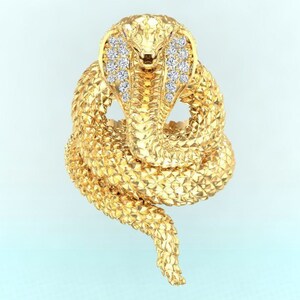 Cobra Ring 18kt Gold Silver Diamonds Rubies Animalier Snake Aggressive ...