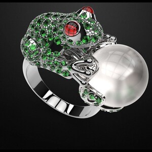 Animalier Frog Ring 18kt White Yellow Emeralds Rubies Made in Italy ...