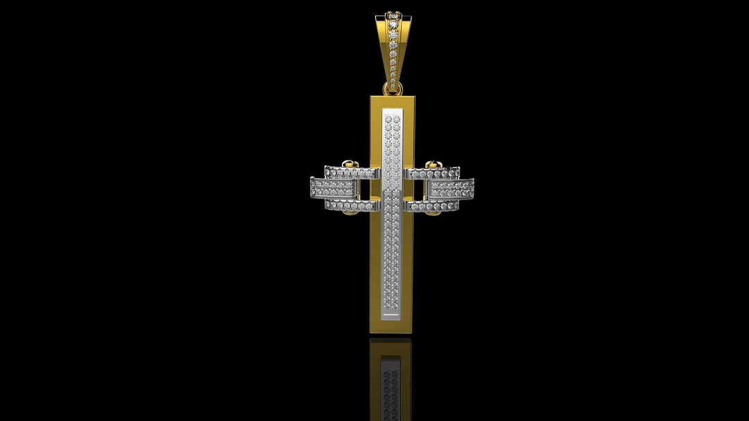 Cross Design 18kt Gold Diamonds Man Woman Unsex Gift Made in Italy ...
