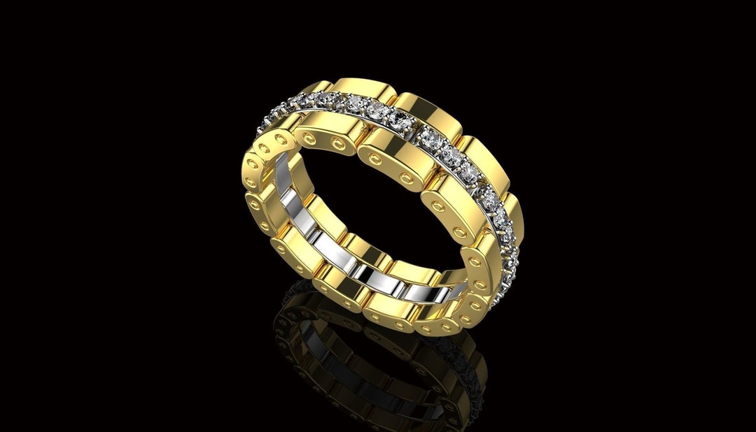 Modular Ring Design 18kt Gold Diamonds Gift Man Unisex Birthday ...