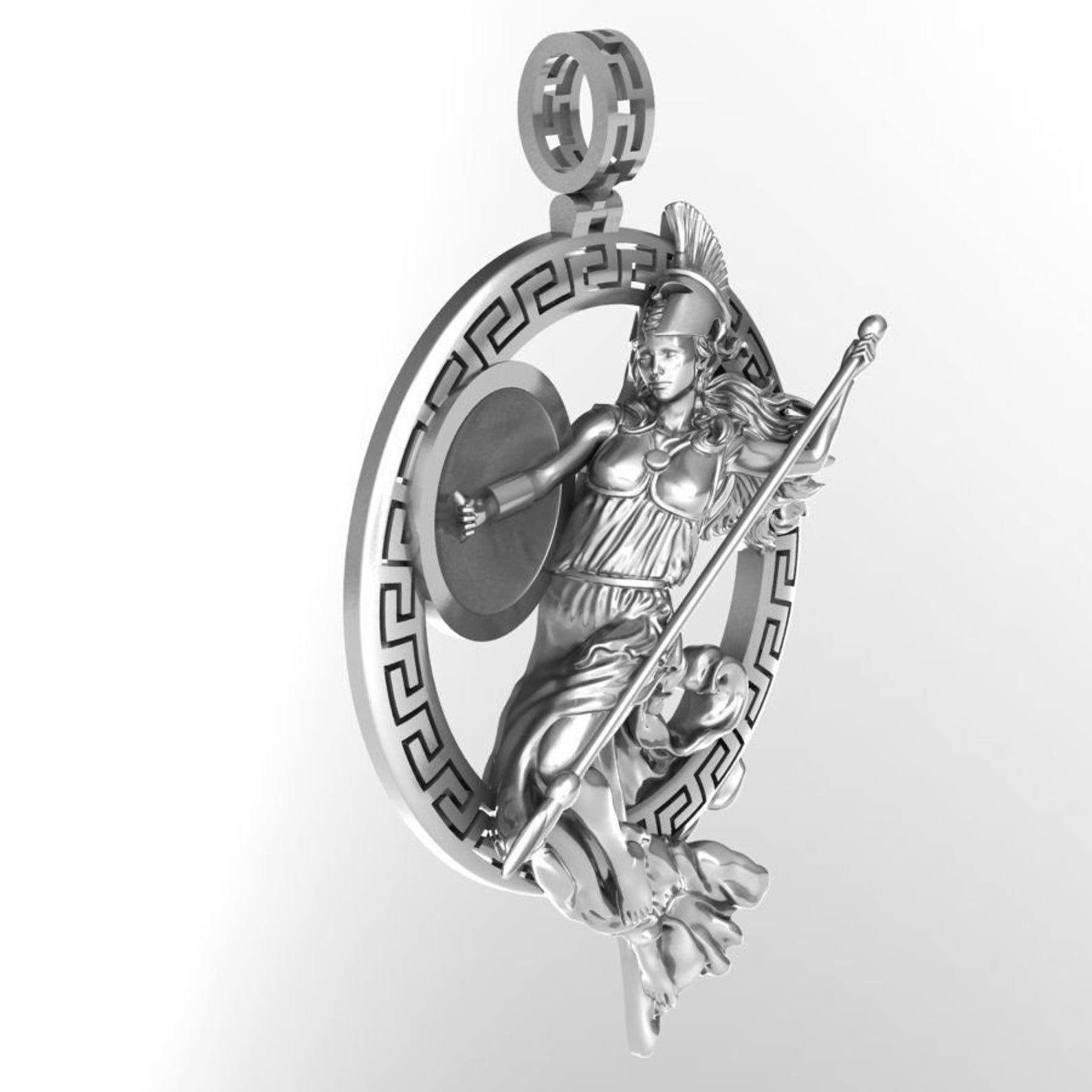 Athena Goddess Pendant Ancient Greece 18kt Gold Silver Warrior - Etsy