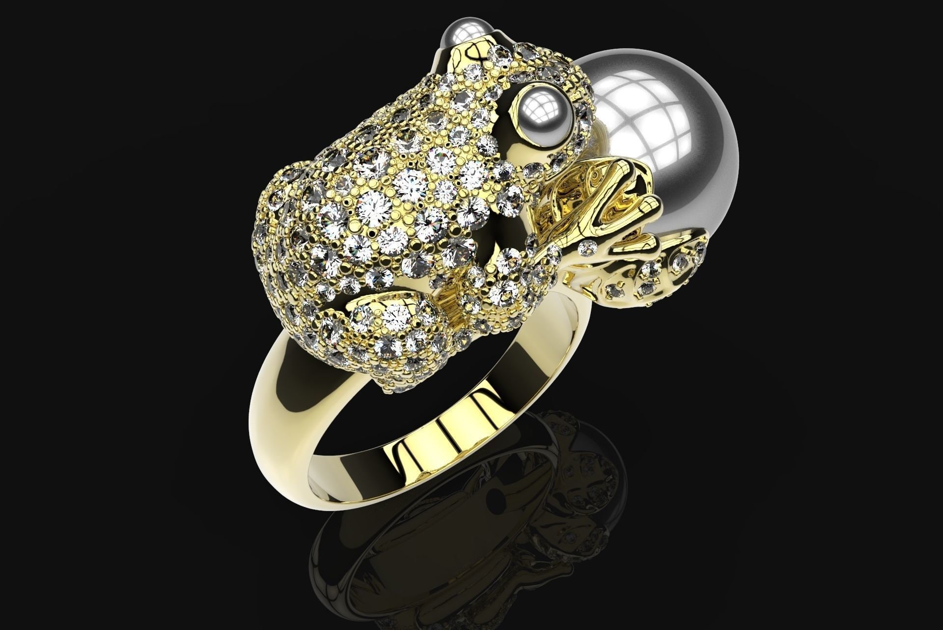 Animalier Frog Ring 18kt White Yellow Emeralds Rubies Made in - Etsy