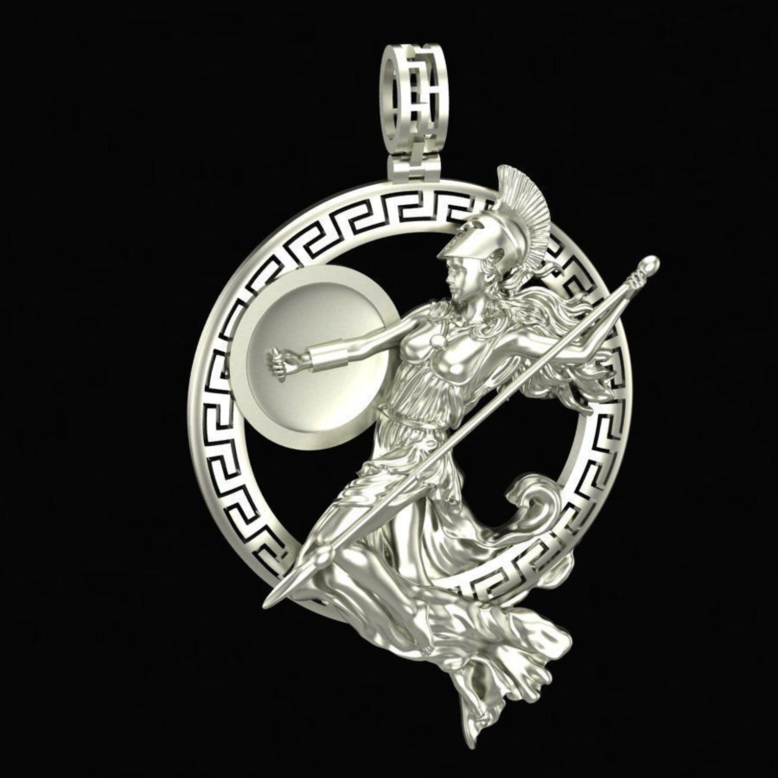 Athena Goddess Pendant Ancient Greece 18kt Gold Silver Warrior - Etsy