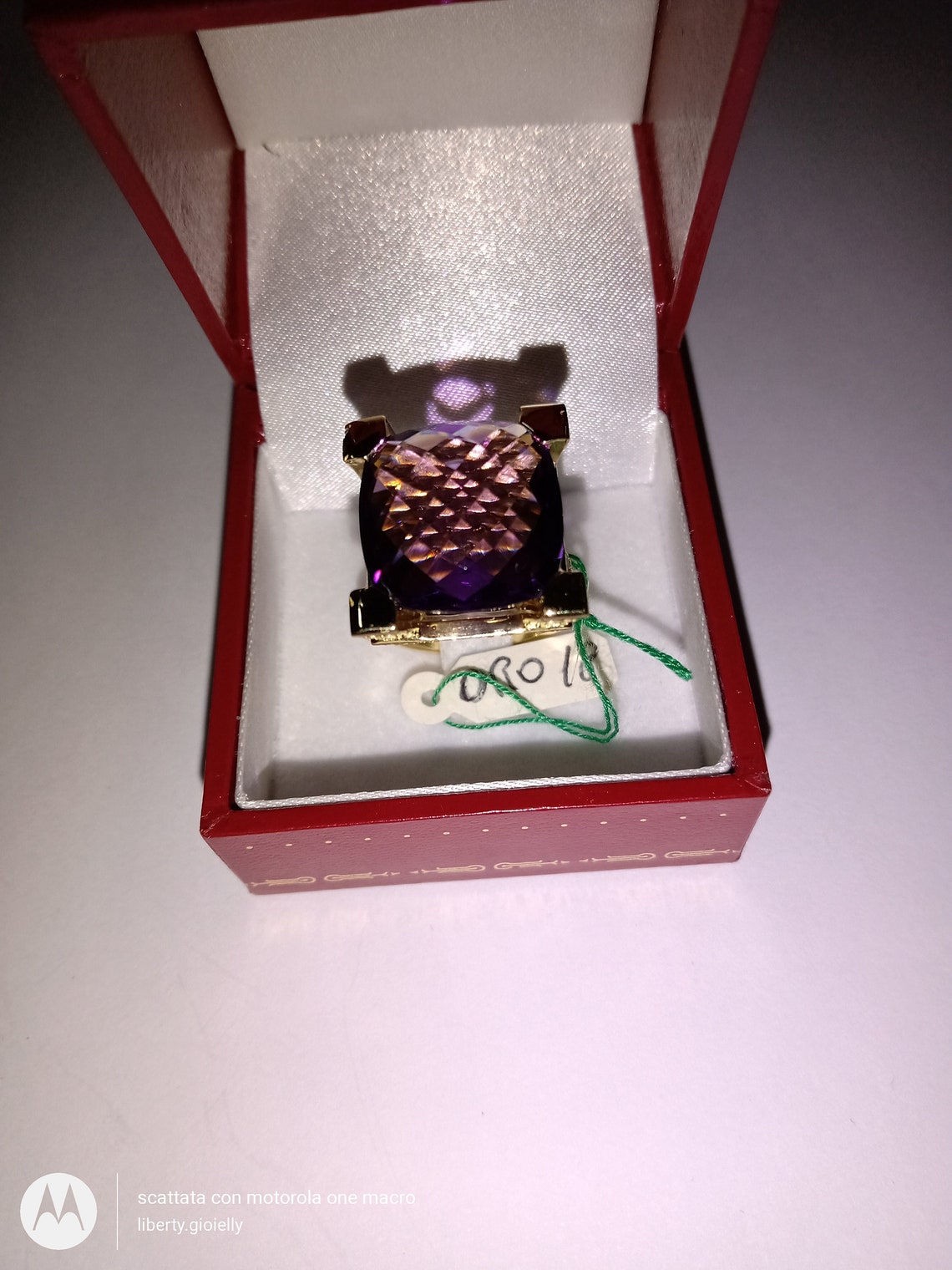 18kt Gold Eiffel Tower Ring Various Colors Purple Quartz | Etsy