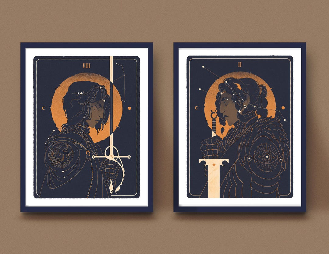 Scorpio Knight and Taurus Knight Zodiac Polarity Art Print Set - Etsy