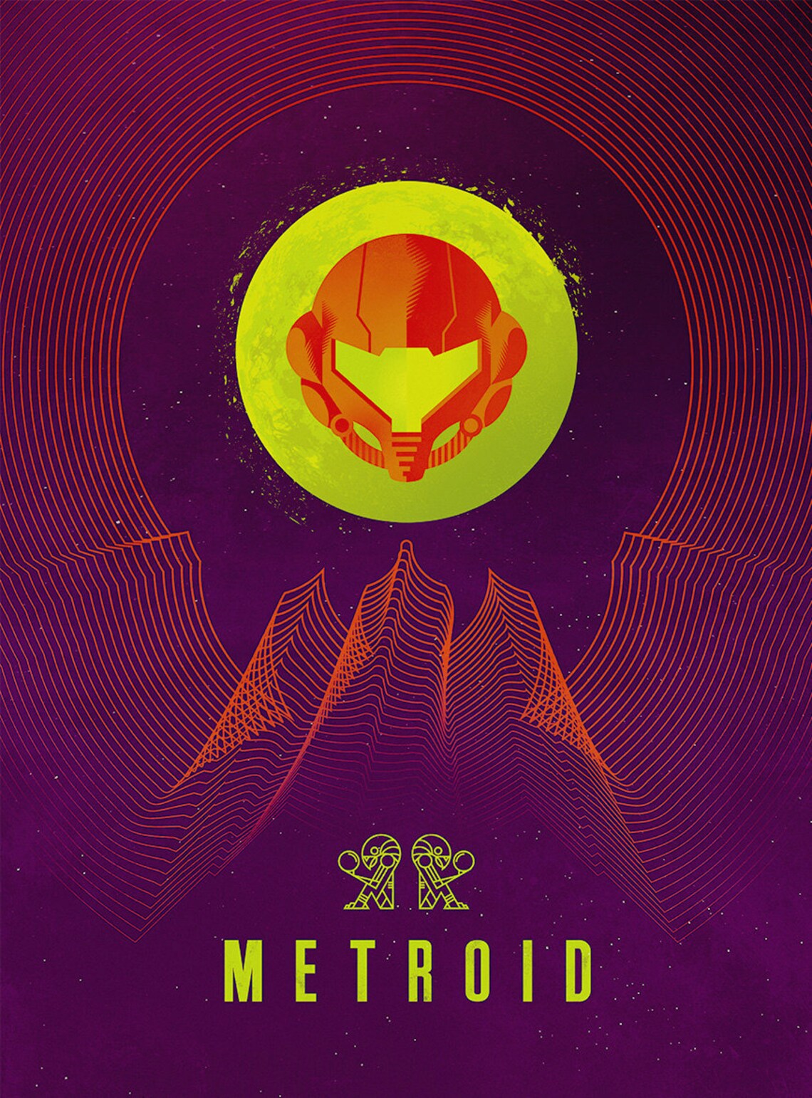 Metroid Art Print Nintendo Poster Design Retro Sci-fi Style - Etsy