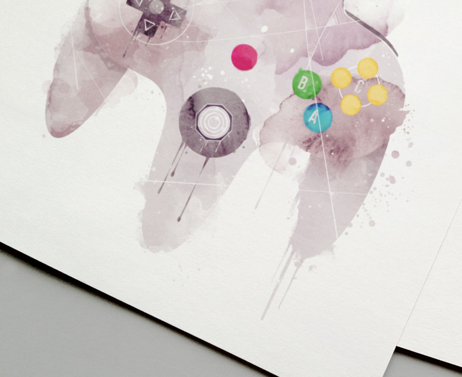 Nintendo Controllers Watercolor Art Print Set Video Game Art - Etsy