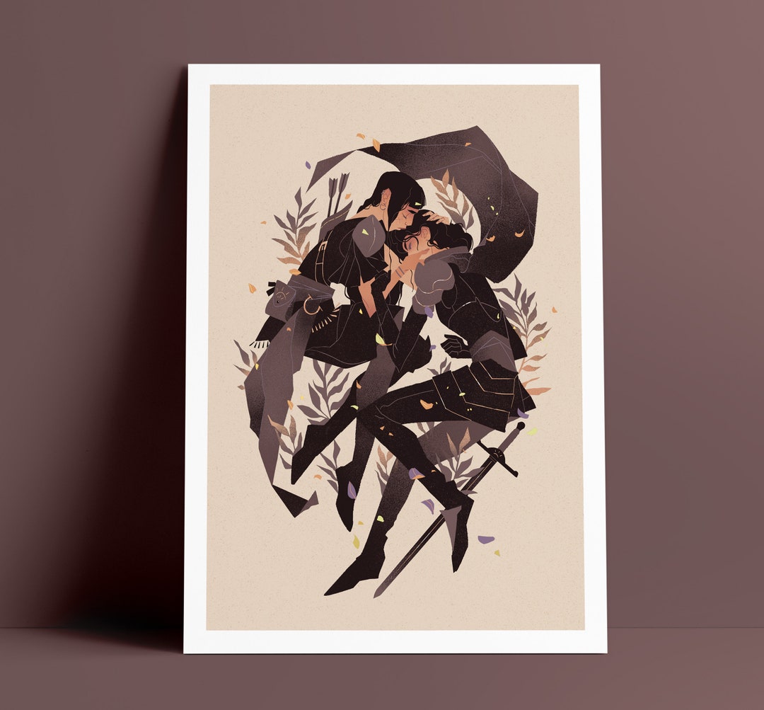 Fantasy Couple, Archer, Knight, Illustrated Art Print - Etsy
