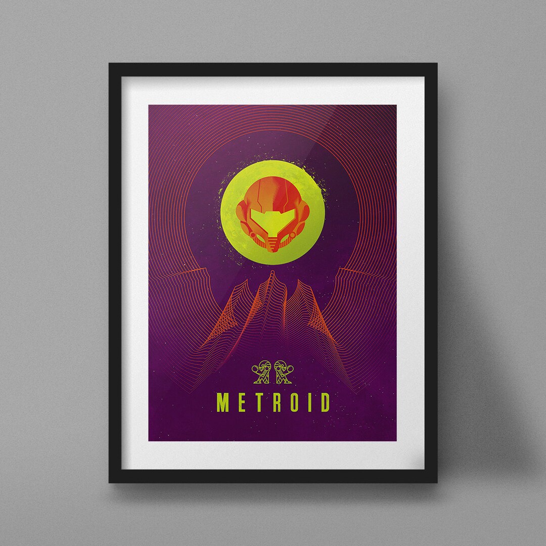 Metroid Art Print Nintendo Poster Design Retro Sci-fi Style - Etsy