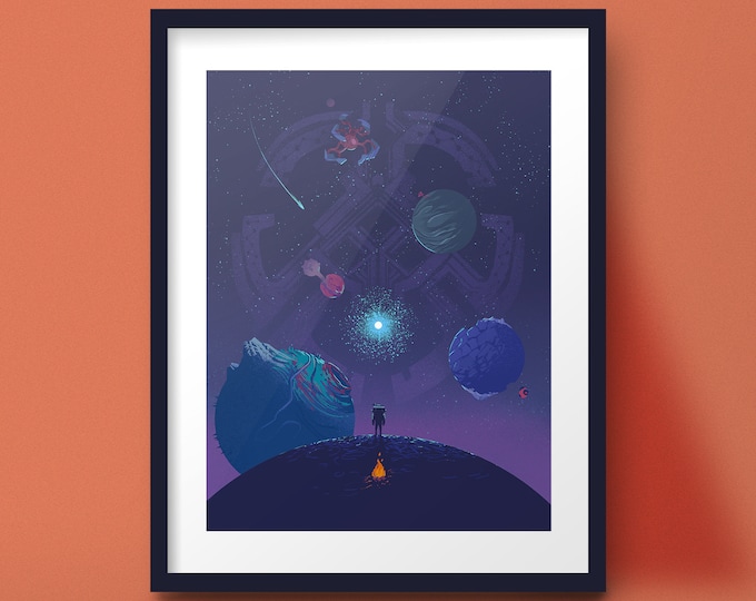 Outer Wilds Game Art Print Planets Poster Design | Etsy