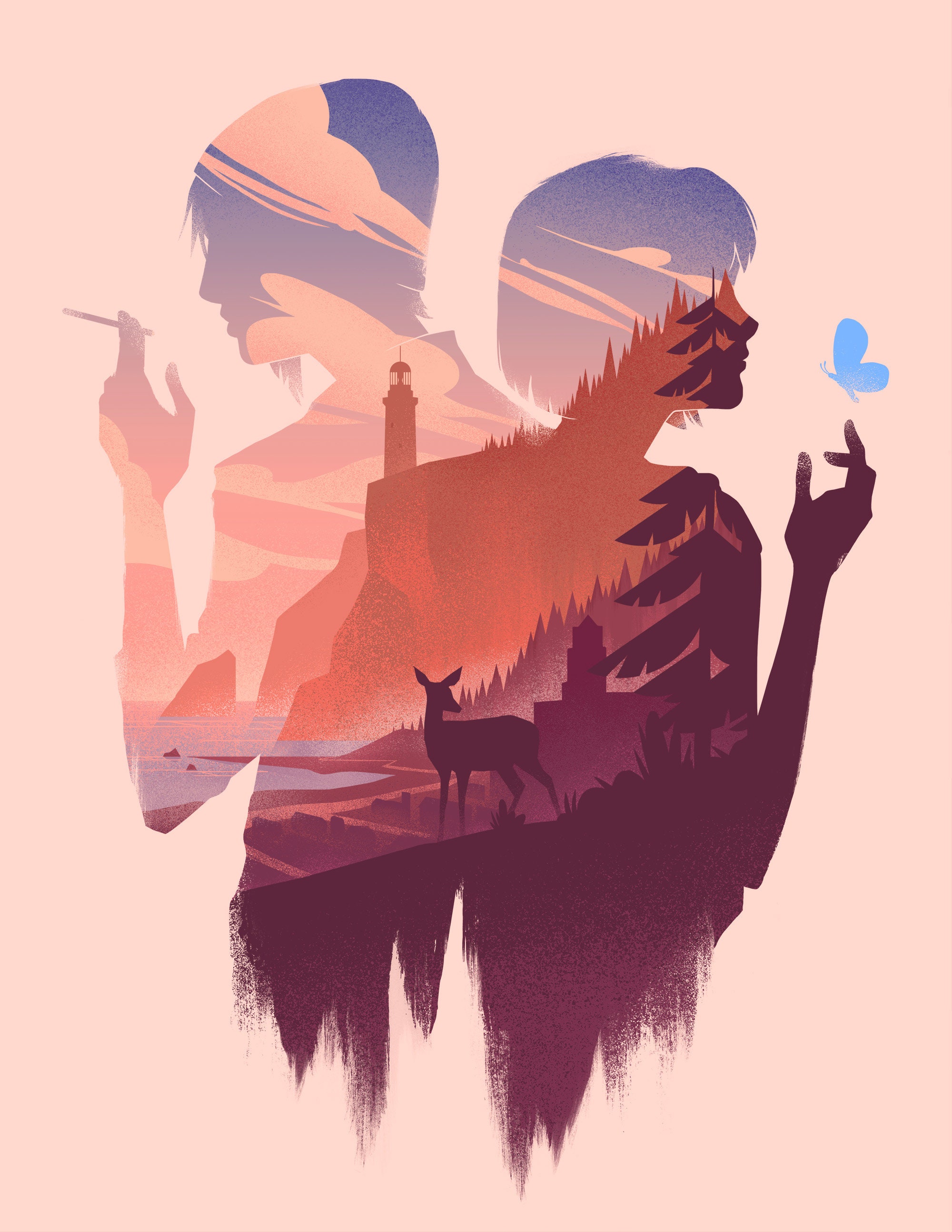 Life Is Strange Art Print Arcadia Bay Poster Chloe Max Etsy