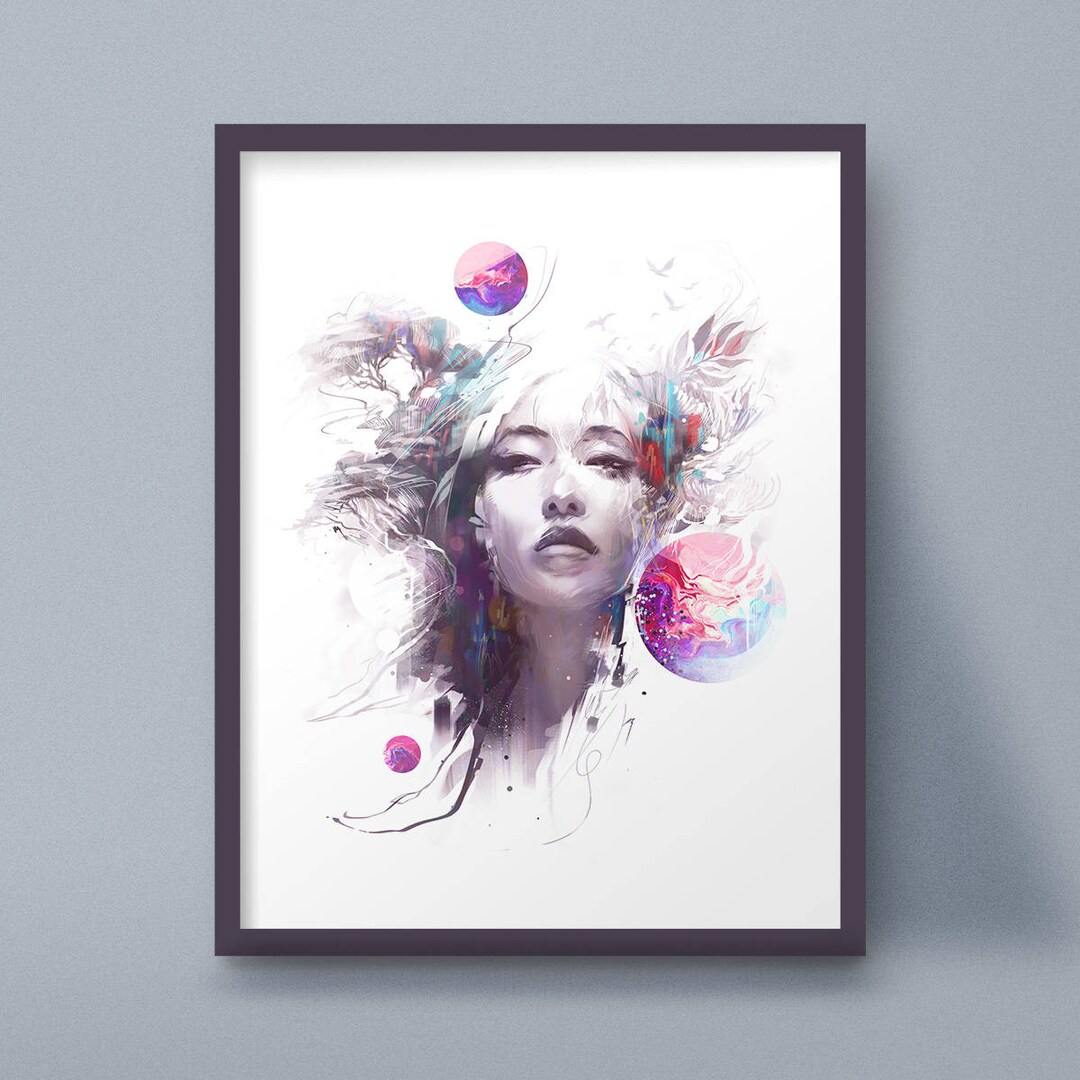 Leaves Foliage Abstract Portrait Drawing Botanical Art Print - Etsy