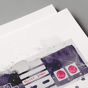 Nintendo Controllers Watercolor Art Print Set Video Game Art Series NES ...