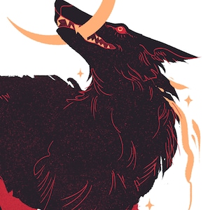 Skoll and Hati, Wolves of Norse Mythology Fine Art Print Illustration ...
