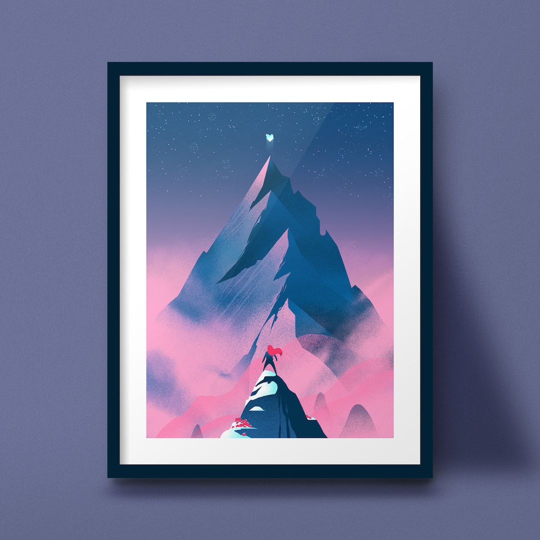 Celeste Mountain Art Print Gaming Poster - Etsy