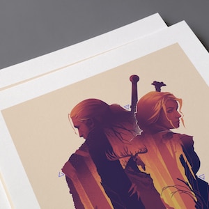 Witcher Art Print, Geralt, Ciri Game Poster - Etsy