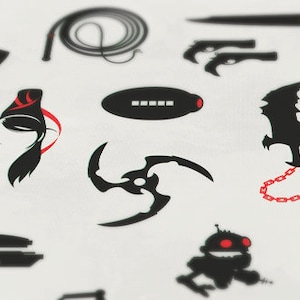 Video Game Weapons, Gaming, Swords, Guns, Collage Print Poster - Etsy