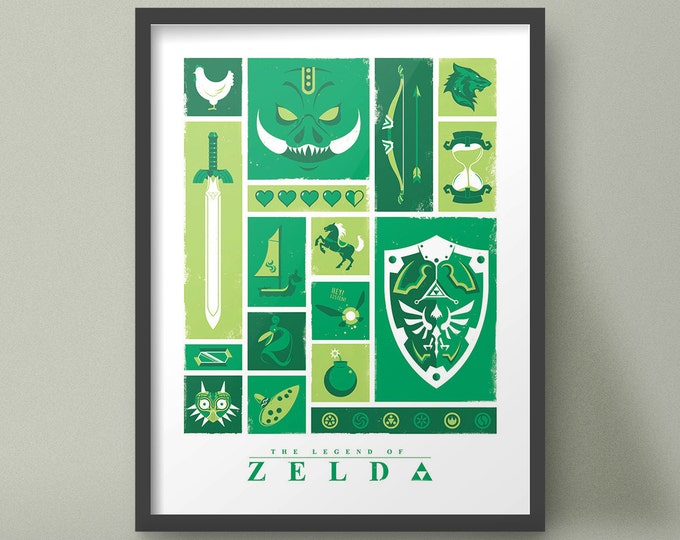 Legend of Zelda Art Print Nintendo Poster Modern Design - Etsy