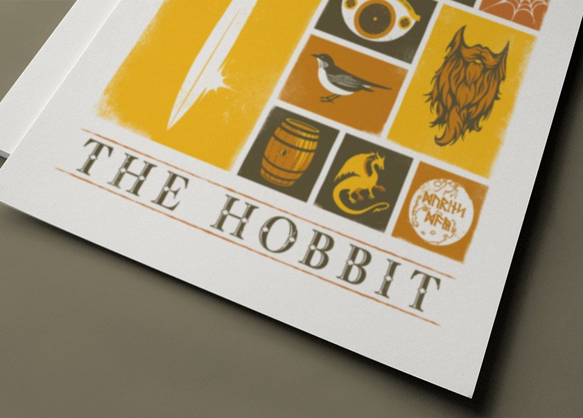 The Hobbit Art Print Tolkien Lord of the Rings Fantasy Design - Etsy