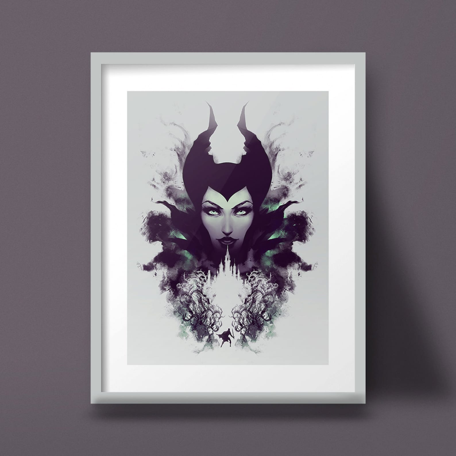 Maleficent Art Print Disney Painting Sleeping Beauty Fairy Tale ...