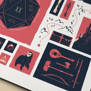 Dungeons and Dragons Inspired Iconic Art Print - Multiple Color Options ...