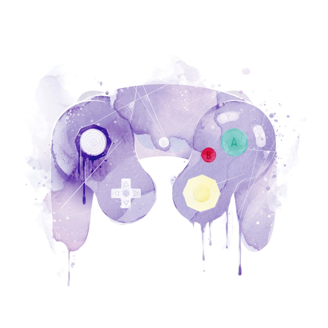 Nintendo Controllers Art Print Video Game Poster Watercolor - Etsy