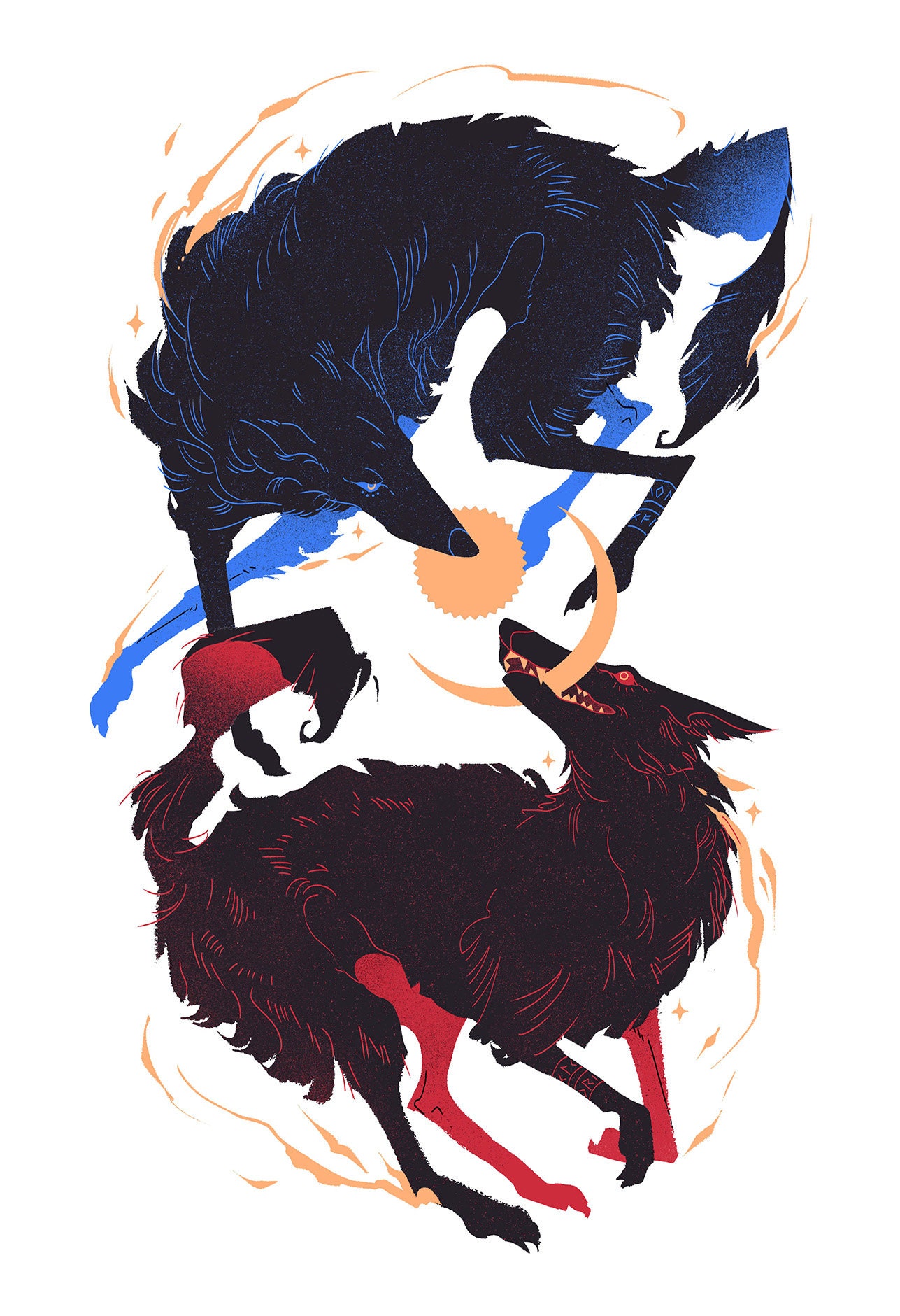 Skoll and Hati Wolves of Norse Mythology Art Print - Etsy UK