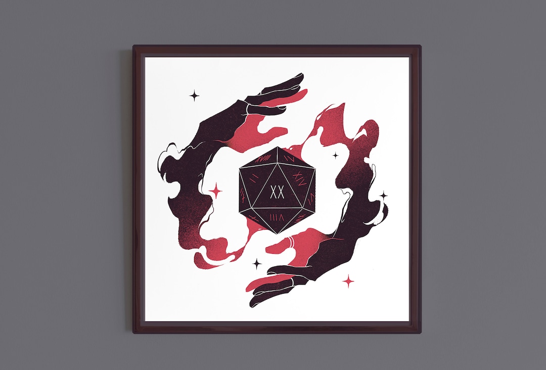 Dungeons and Dragons D20 Magic Hands Illustration Art Print - Etsy