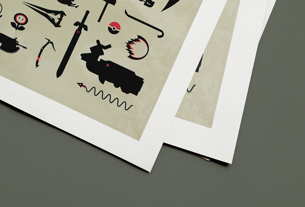 Video Game Weapons Gaming Swords Guns Collage Print Poster - Etsy