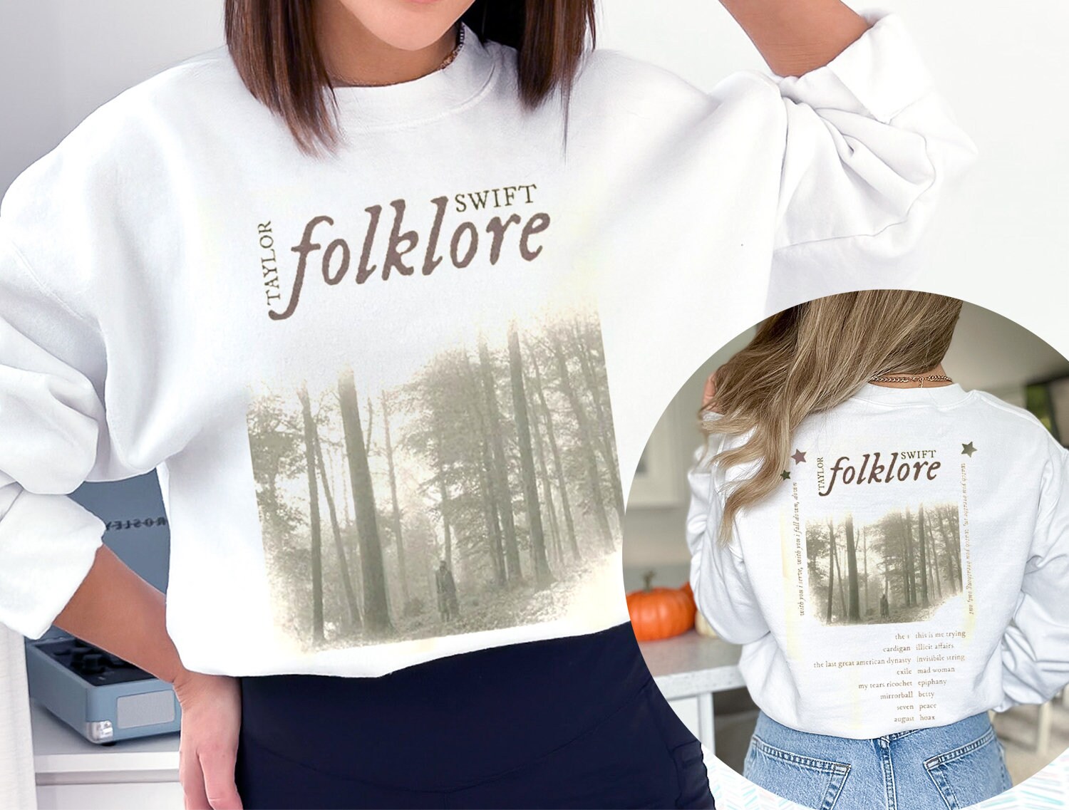 Folklore Tracklist Aesthetic Shirt, Vintage Folklore Album Shirt ...
