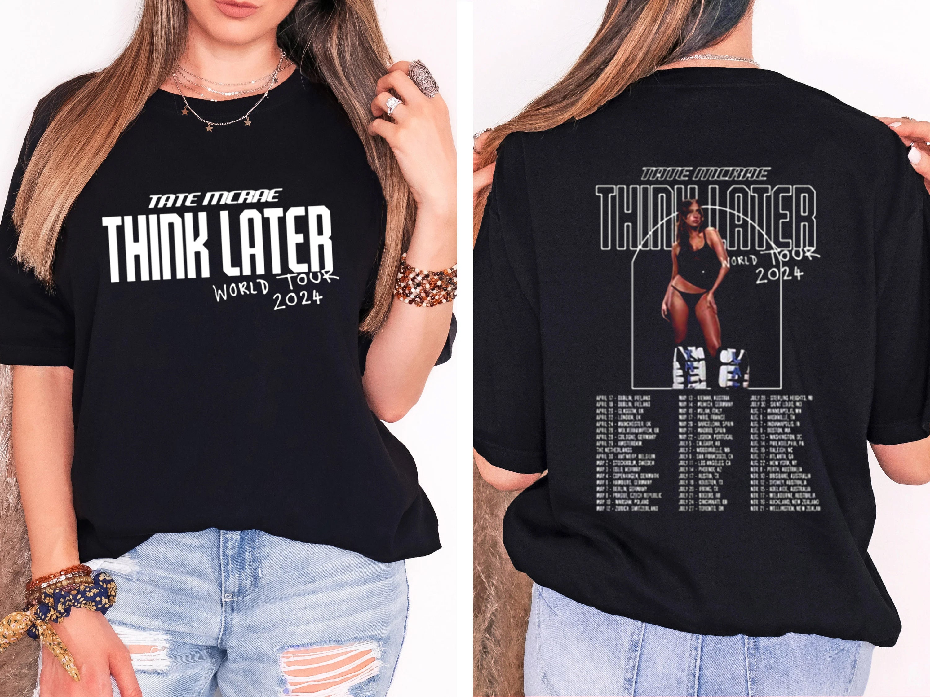 Tate McRae 2024 Concert Shirt, Tate McRae The Think Later World Tour ...