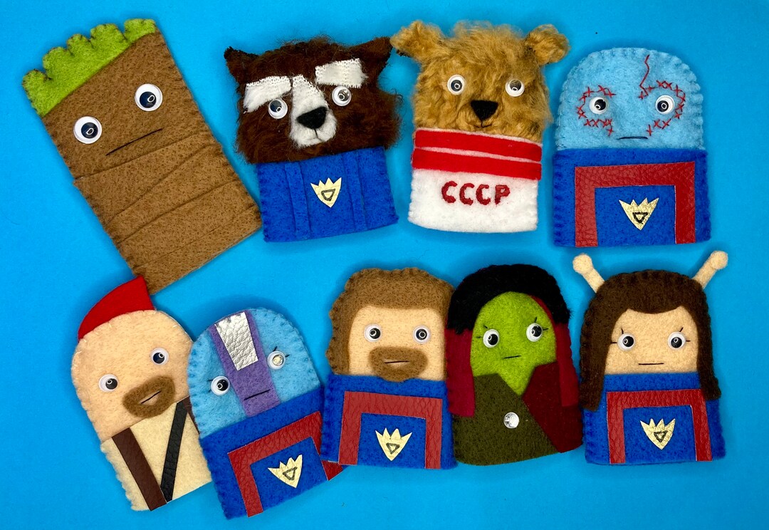 Guardians of the Galaxy Three Finger Puppets - Full Set of Nine 3” Tall ...