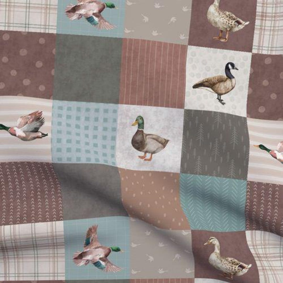Duck Cheater Quilt Fabric by the Yard Duck Patchwork Fabric With Duck ...