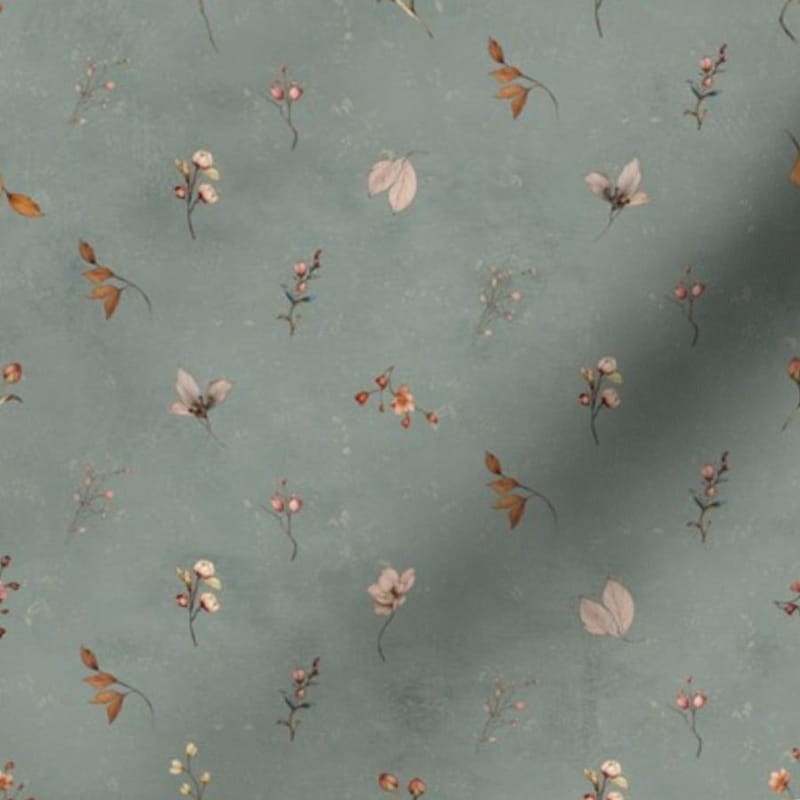 Sage Floral Fabric - Etsy
