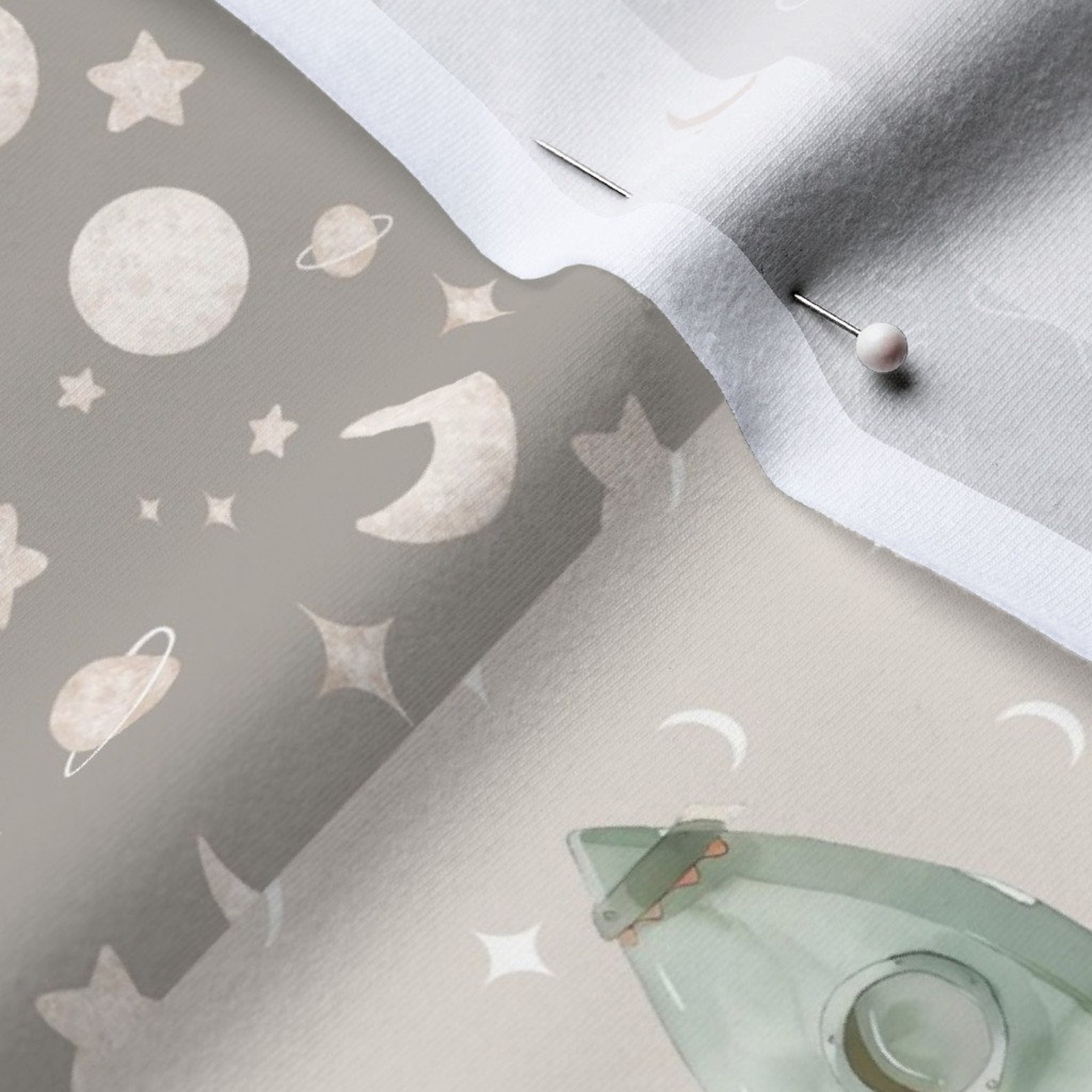 Little Boy Cheater Quilt Fabric by the Yard Space Travel Astronaut ...