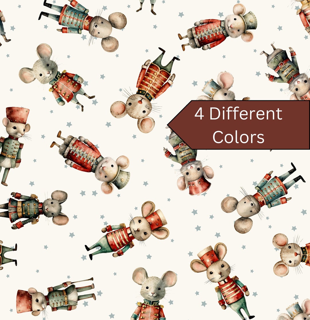 Nutcracker Christmas Mice Fabric by the Yard Winter Mice Nutcracker ...
