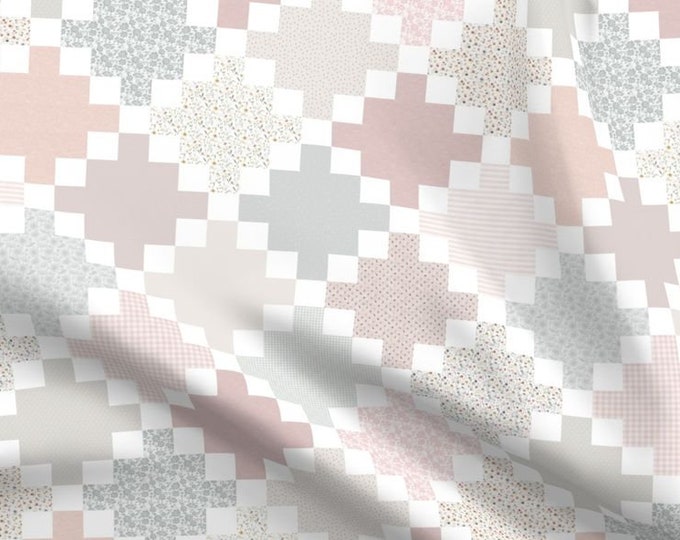 Pink Cheater Quilt Fabric Monogram Quilt Letter K Girls Pink Nursery ...