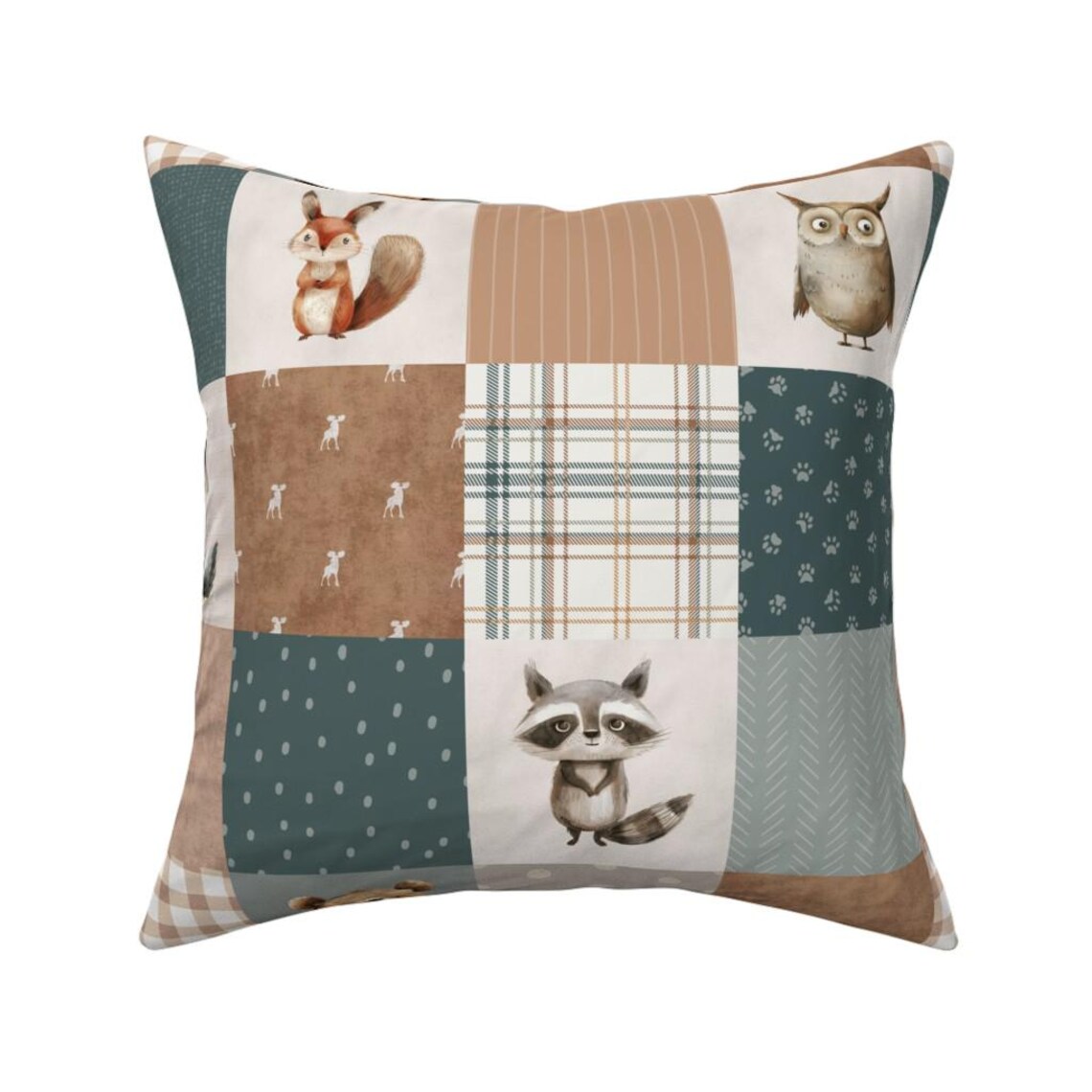 Rustic Baby Boy Cheater Quilt Fabric by the Yard Baby Animal Woodland ...