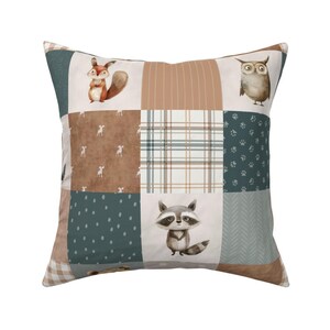 Rustic Baby Boy Cheater Quilt Fabric by the Yard Baby Animal Woodland ...
