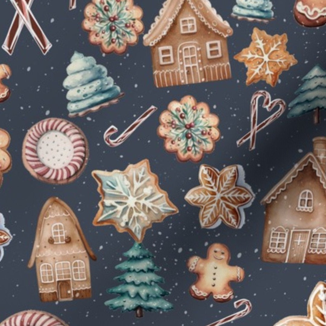 Gingerbread House Fabric by the Yard Gingerbread Man House Fabric With ...