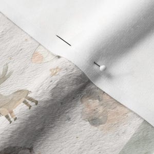 Woodland Baby Animal Cheater Quilt Fabric by the Yard Neutral Nursery ...